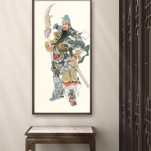 Portrait of the Chinese Ancient General - Guan Yu, Chinese Ink Martial ...