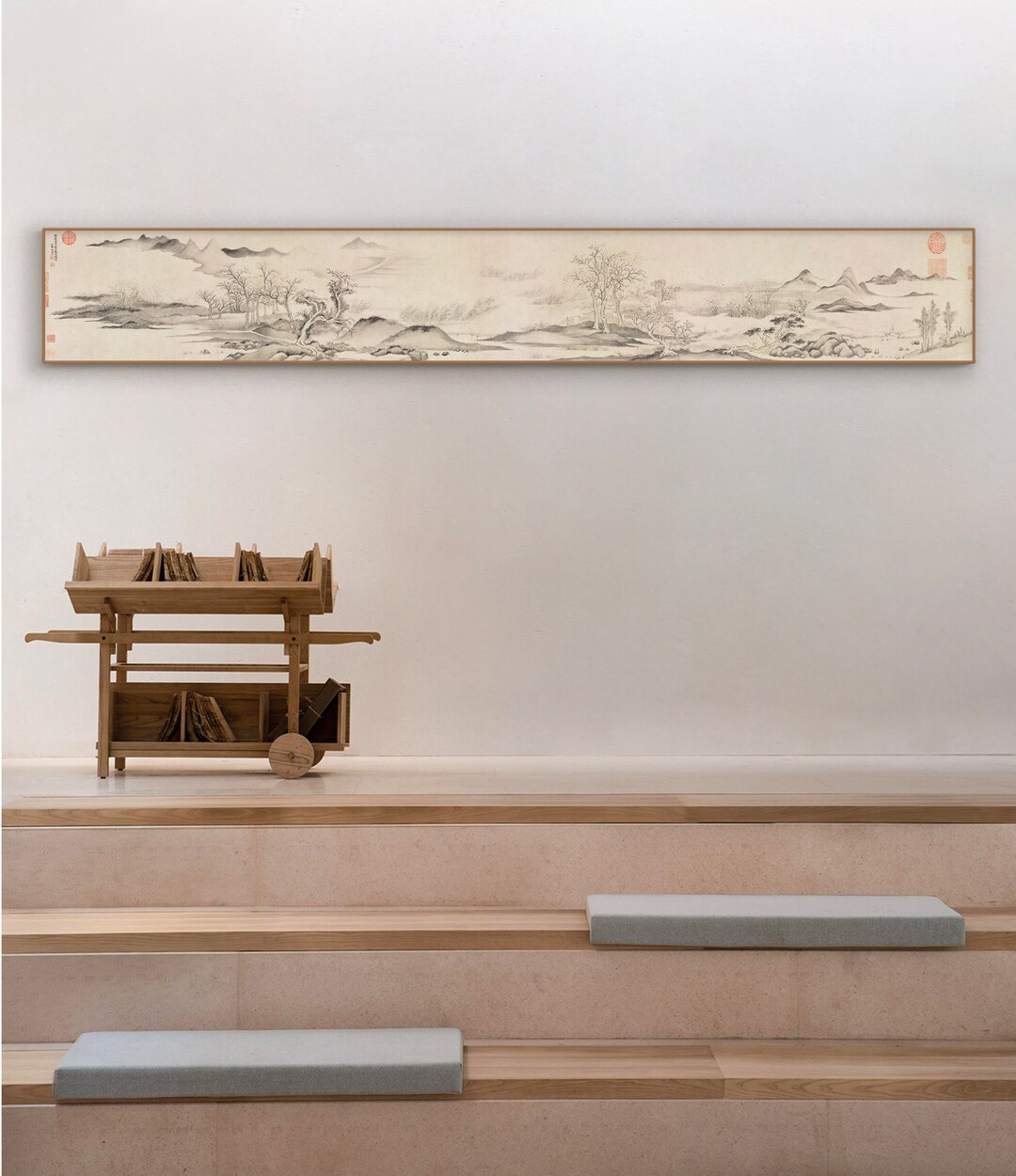 Water Village, Ming Dynasty Antique Shan Shui Painting Replica ...