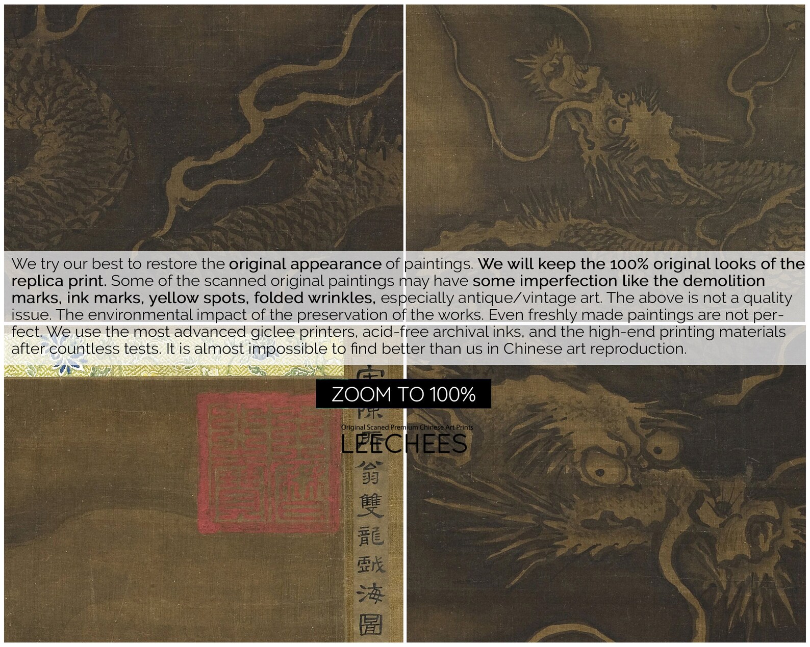 Chinese Dragon, Loong Brush Painting, Handmade Silk Hanging Scroll ...