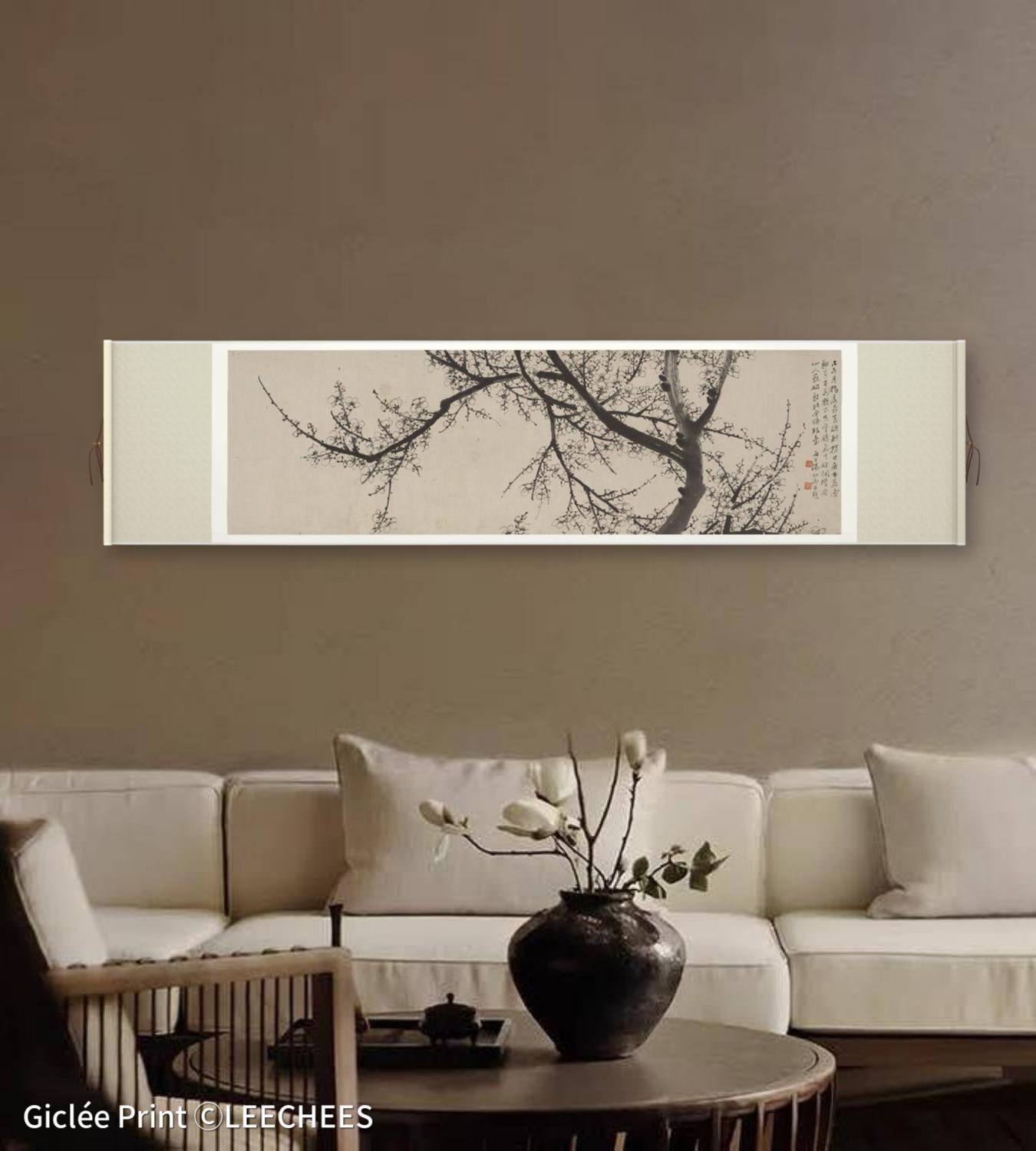 Plum Blossoms in Full Bloom, Chinese Antique Plum Brush Painting ...