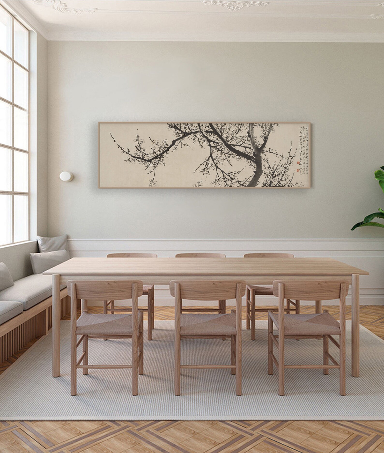 Plum Blossoms in Full Bloom, Chinese Antique Plum Brush Painting ...