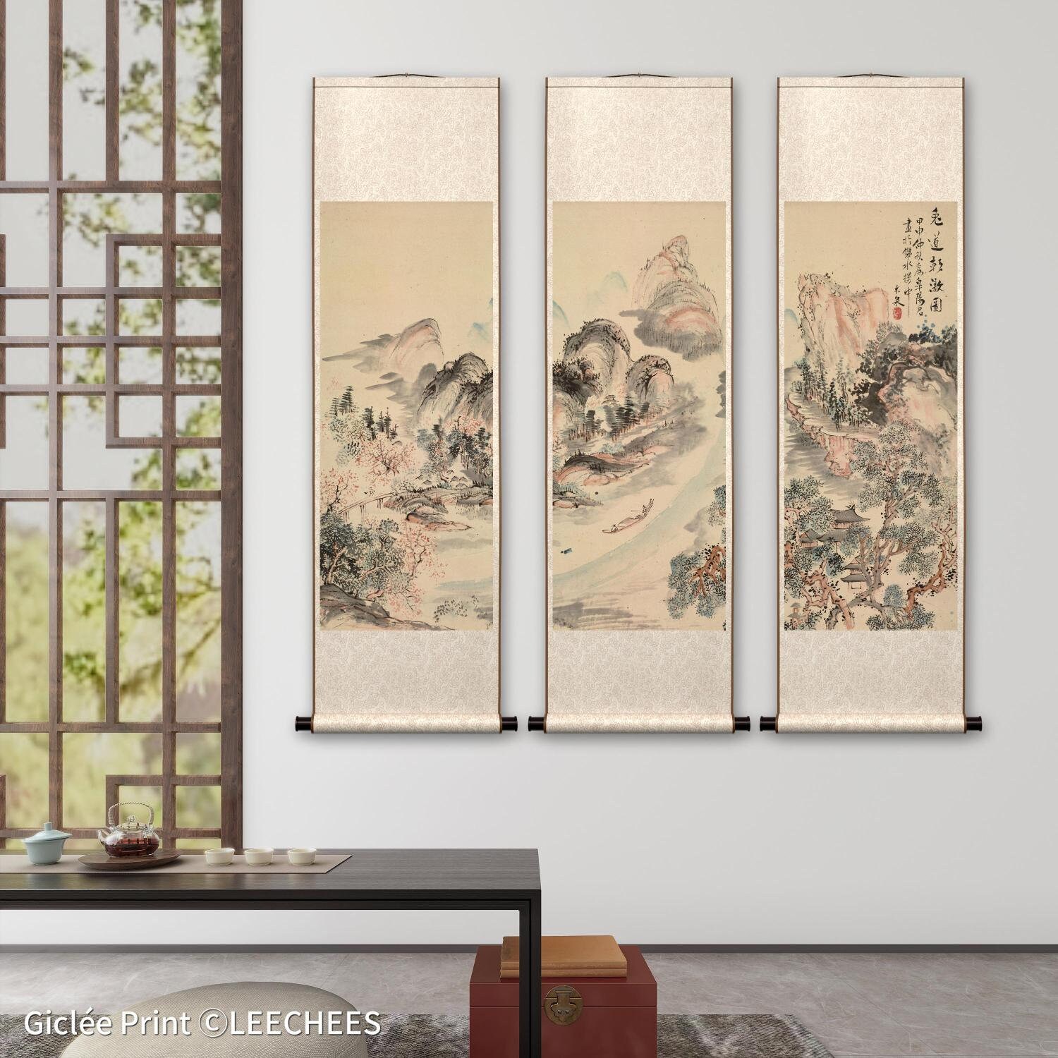 Japanese Vintage Retro Wall Décor, Set of 3 Japanese Brush Painting ...