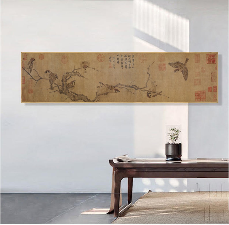 Sparrows by Cui Bai 12th Century Chinese Antique Painting - Etsy
