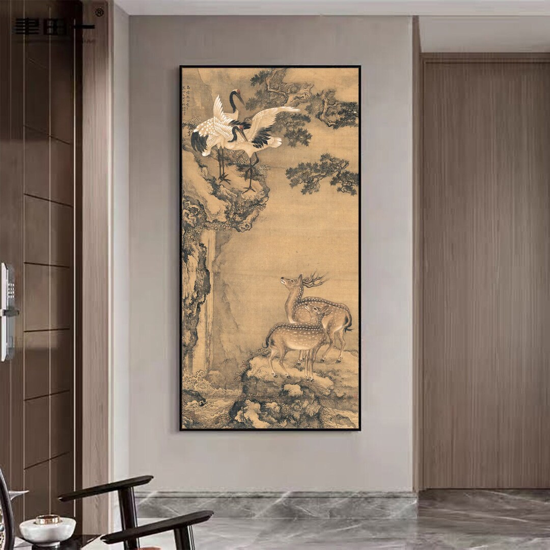 Chinese Court Taste Wall Art, Qing Dynasty Antique Painting Giclee ...