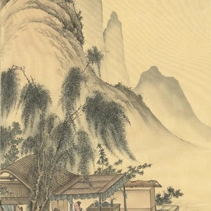 Chinese Literati Landscape Painting, Vintage Shan Shui Art, Handmade ...