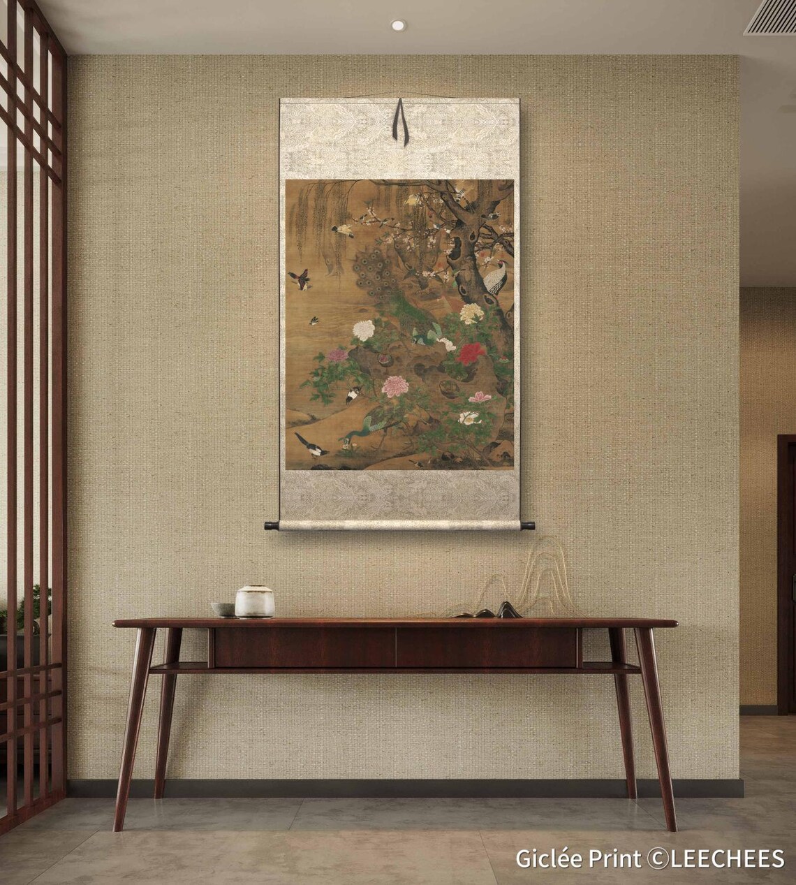 Chinese Auspicious Bird and Flower Painting, Fine Art Print, Antique ...