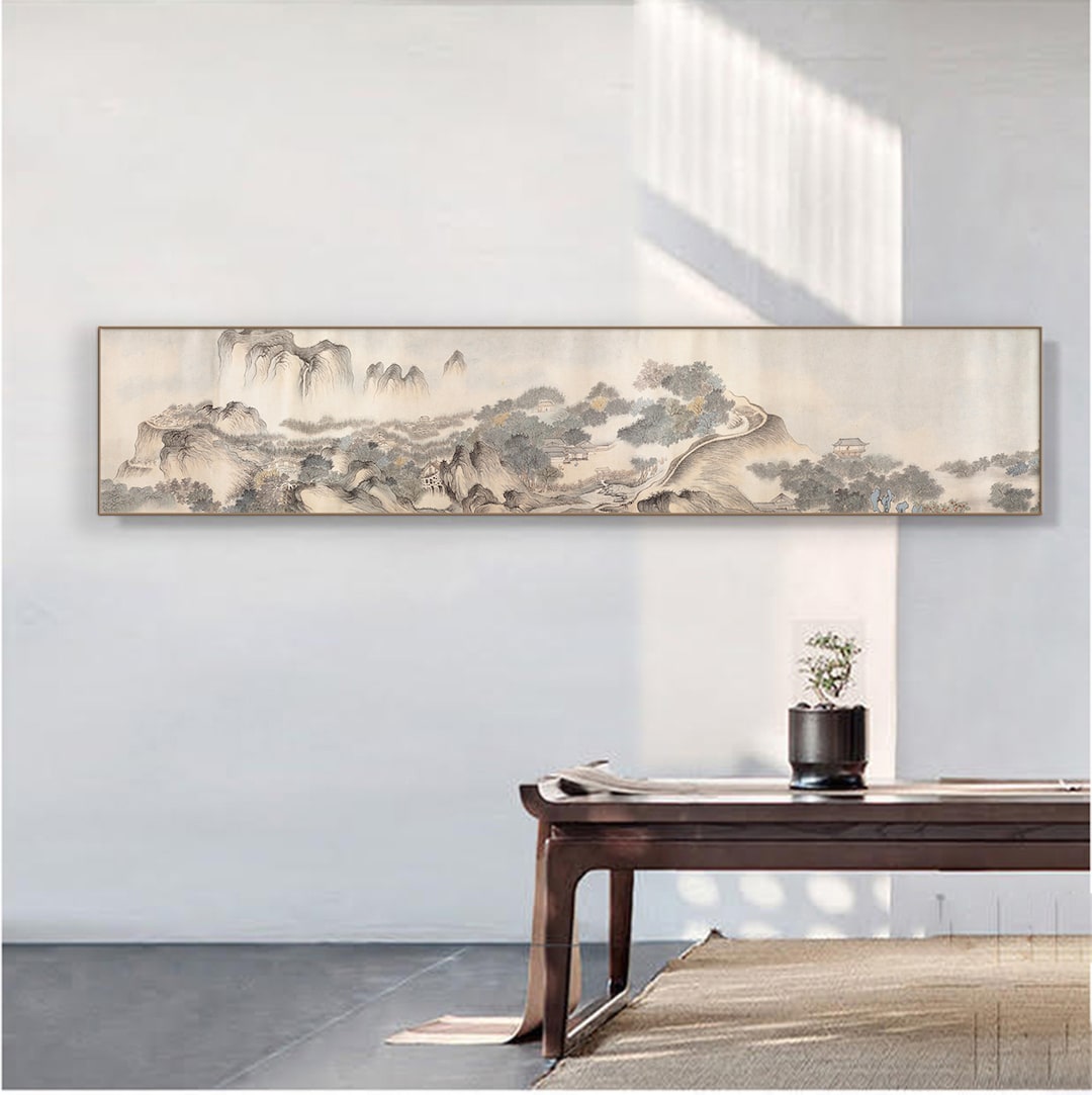 Long Horizontal Shanshui Painting Giclee Print, Chinese Antique ...
