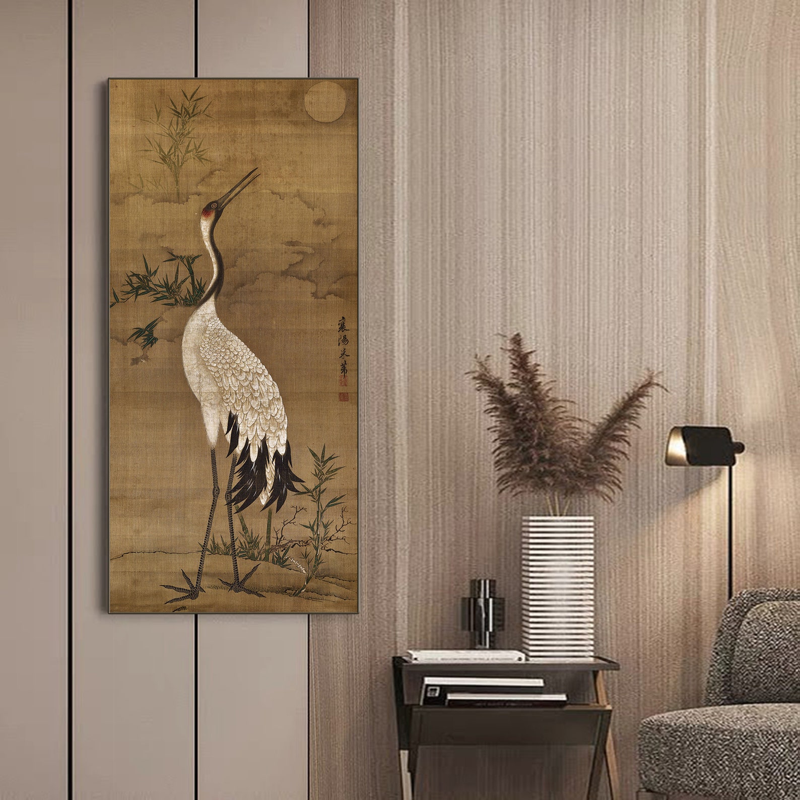 Chinese Antique Red-crowned Crane Painting Replica, East Asian ...