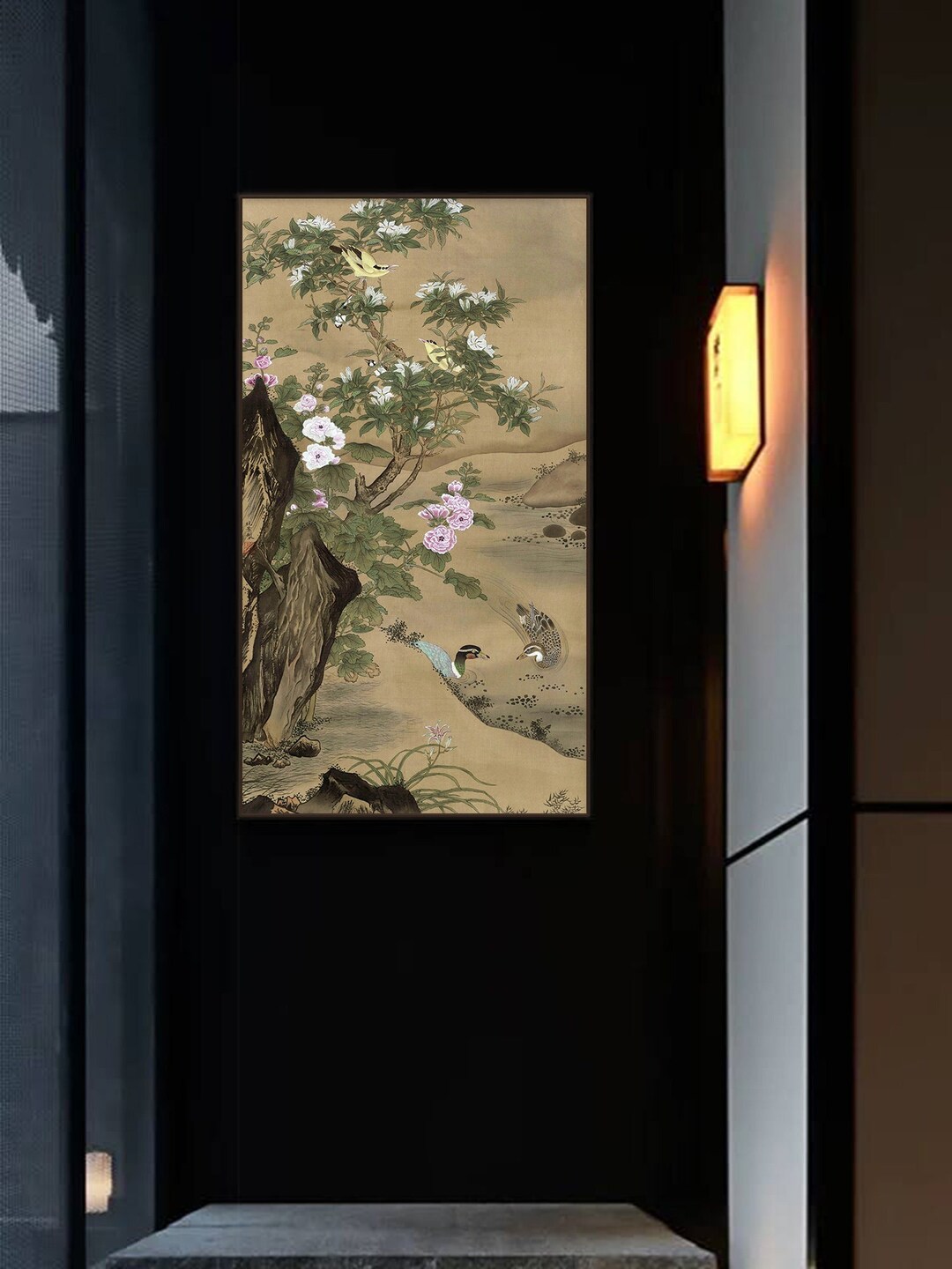 Cape Jasmine and Confederate Rose, by Xia Chunjing, Chinese Retro Style ...