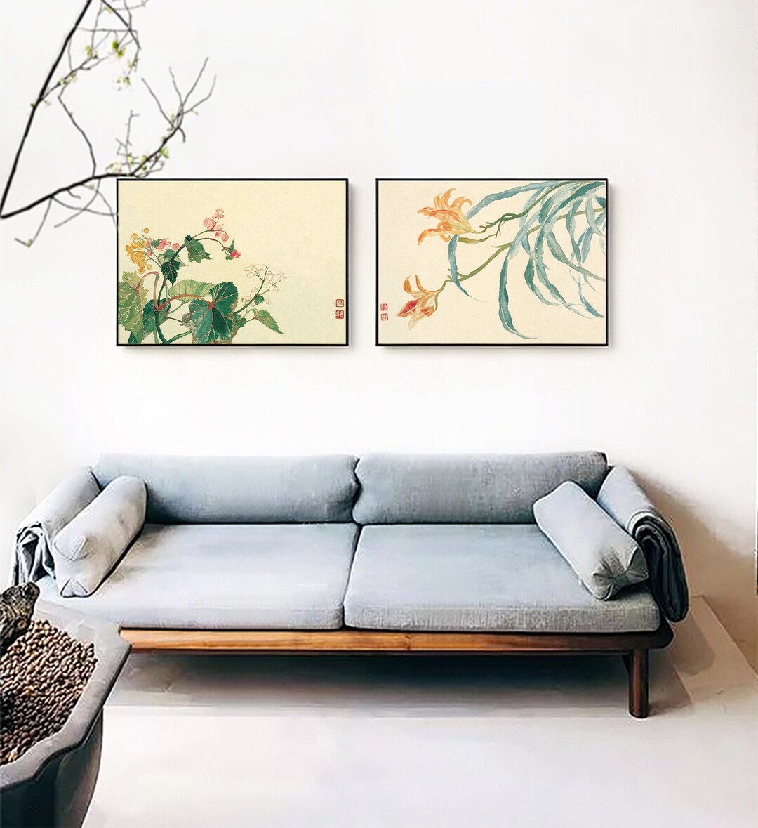 Chinese Boneless Painting, Flower Art Silk Prints, 没骨 Chinese Botanic ...