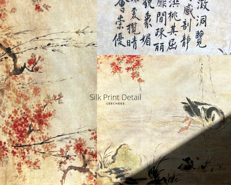 Peach Blossoms, Minimal Boneless Tree Flower Painting Print, Vertical ...