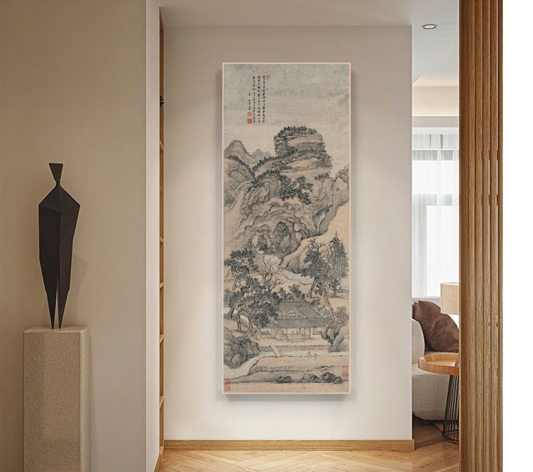 Chinese Antique Painting Fine Art Print, Giclee Canvas Print, Stretch ...