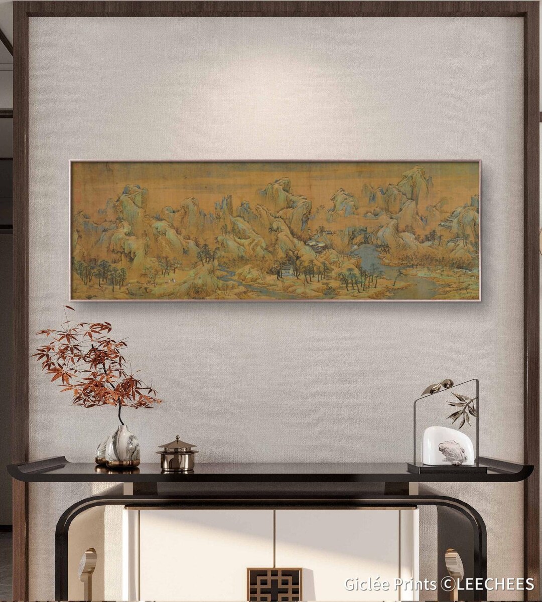 Wide and Narrow Antique Shan Shui Art, Horizontal Chinese Landscape ...