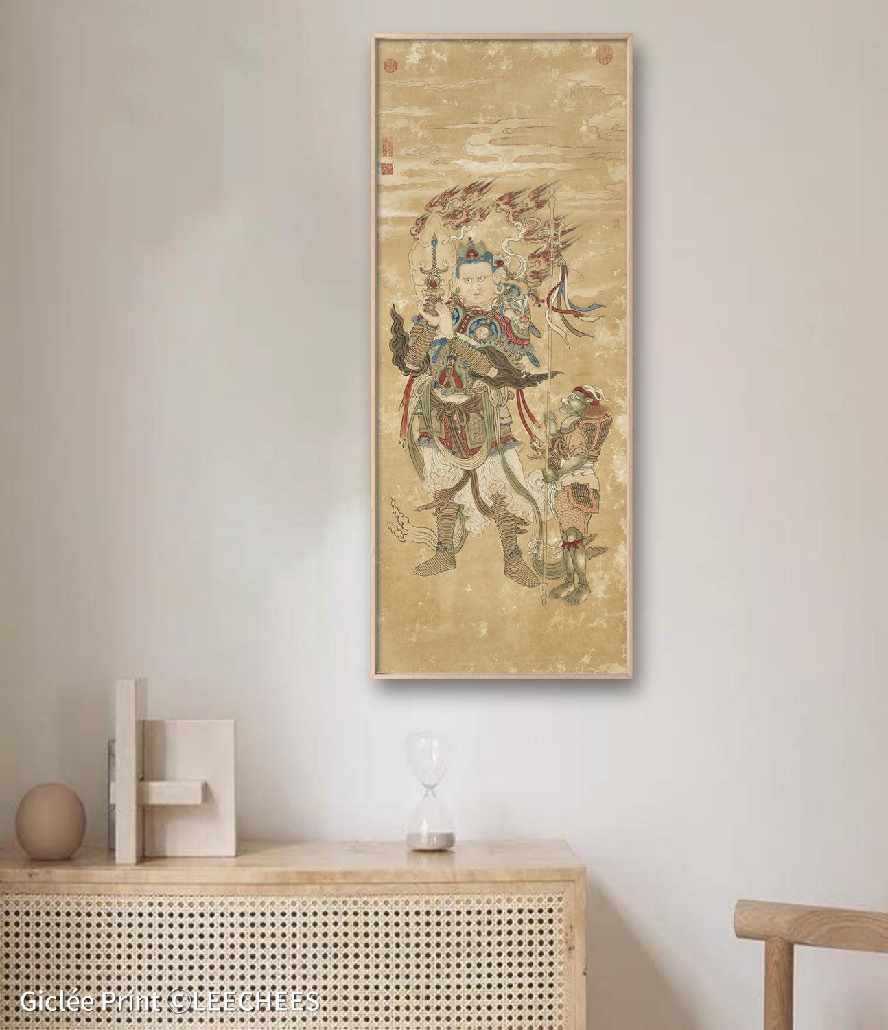 Portrait of Guardian Heavenly King, Traditional Chinese Religious Deity ...