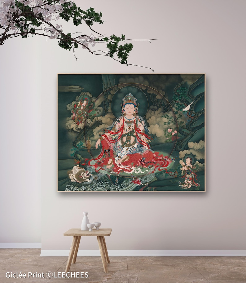 Art Replica of Fahai Temple Mural - Water Moon Avalokiteshvara Mural ...