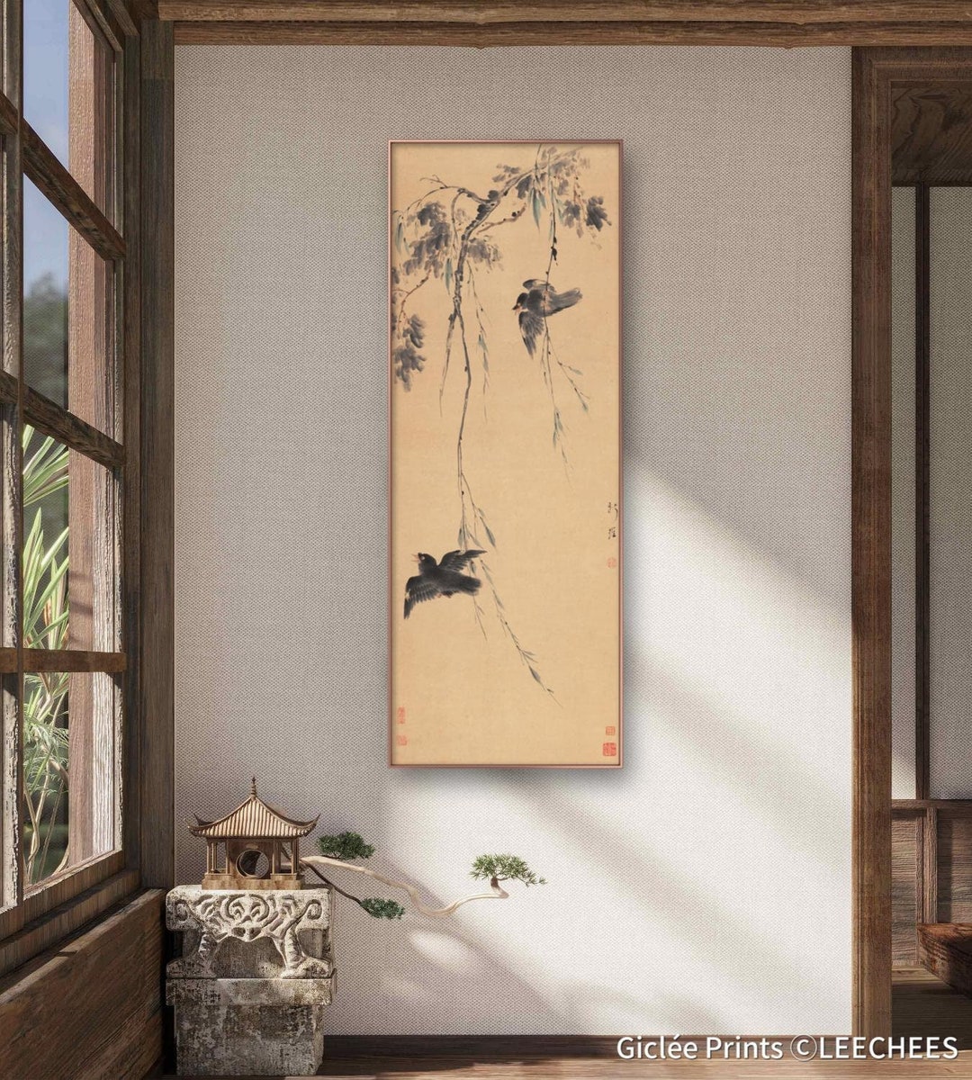 Ancient Panting Giclee Art Print, East Asian Zen Art, Minimal Little ...