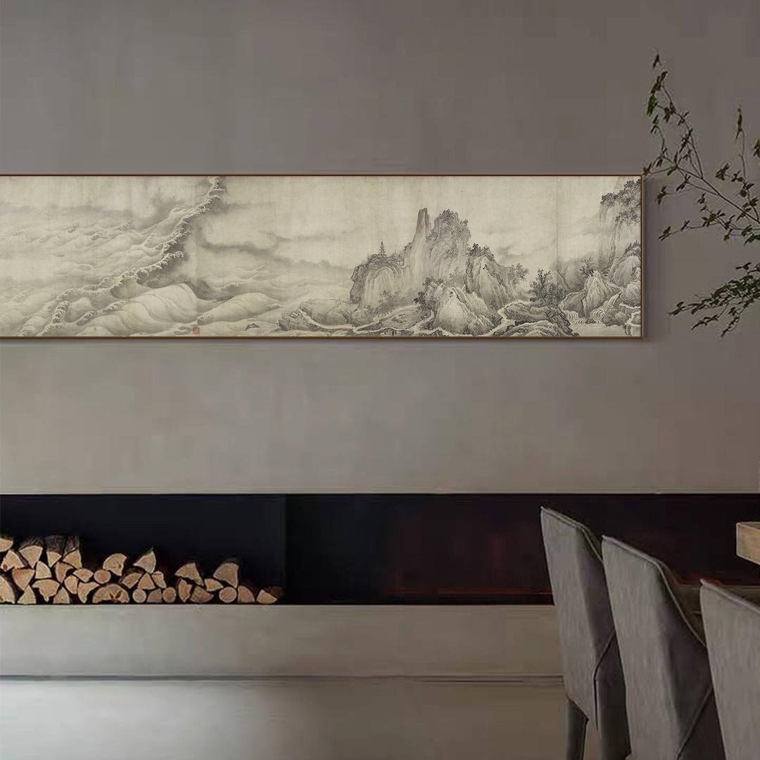 Extra Long Mountain Landscape Art Print: Chinese Brush Painting - Etsy