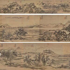Long Scroll of Chinese Landscape Painting, Wang Hui, Well-know Ancient ...