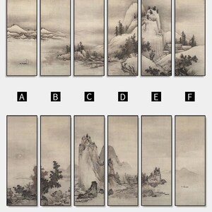 Japanese Sumi E Mountains Painting, Giclee Art Print, Japan Ancient ...