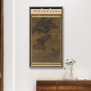 Chinese Dragon, Loong Brush Painting, Handmade Silk Hanging Scroll ...