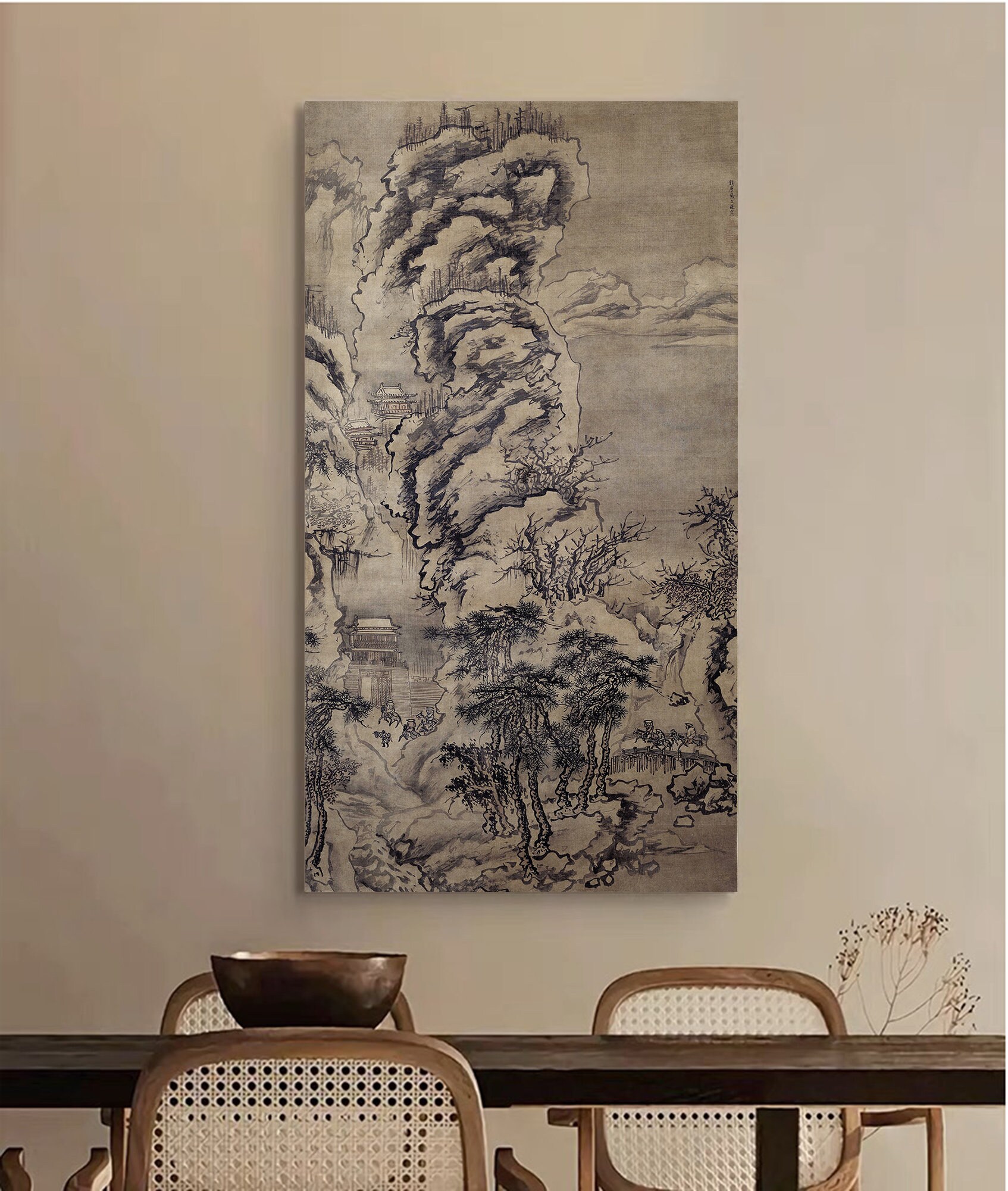 Classic Chinese Traditional Mountain Landscape Painting, Unframed ...