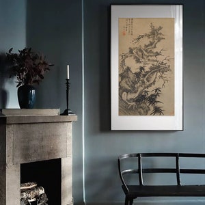 Dragon Tree and Bamboo Art, Ink on Xuan Paper, Chinese Ancient Painting ...