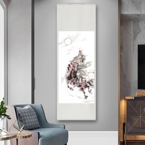Portrait of the Fierce General - Guan Yu and His War Horse, Chinese Ink ...