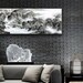 Black and White Mountain Painting, Misty Mountain Landscape Art ...