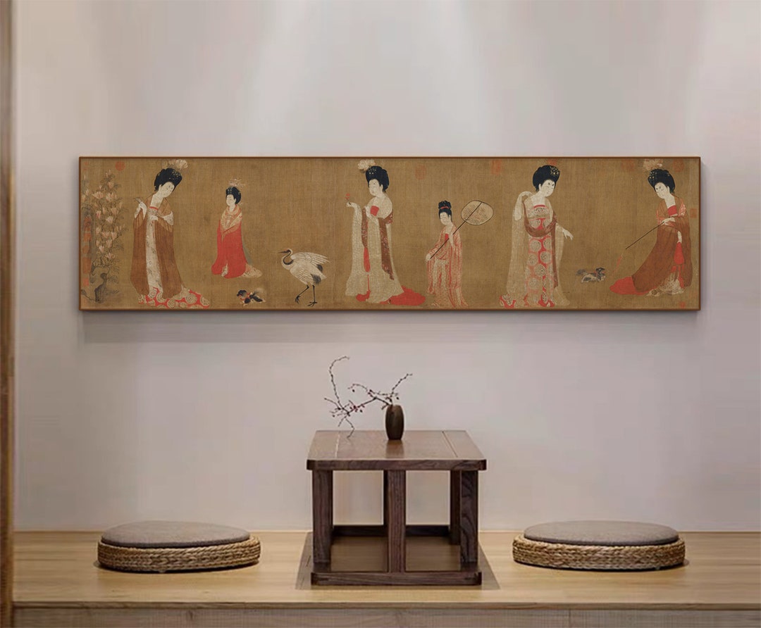 Court Ladies Adorning Their Hair With Flowers, by Zhou Fang, One of “ten Great Paintings of ...