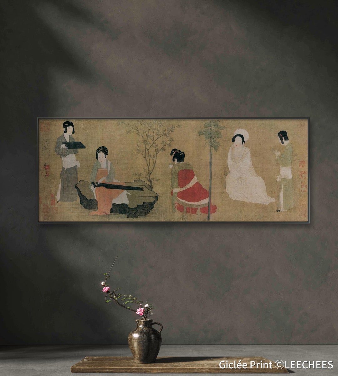 Chinese Tang Dynasty Maid Art, Court Ladies Silk Print, Museum ...