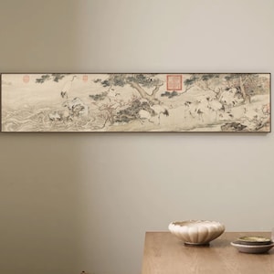 Scroll of the Unborn and the Immortals, Red-crowned Cranes, Horizontal ...