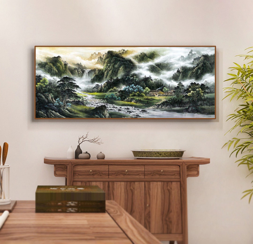 The Homeland is Beautiful and Charming, Spring Scenery Ink Brush ...