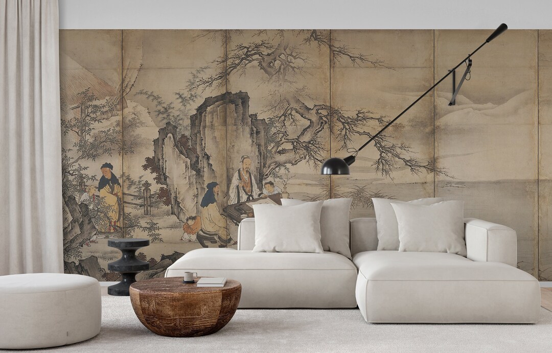 Amidst Mountains and Rivers, Japanese Literati Painting Screen Art ...