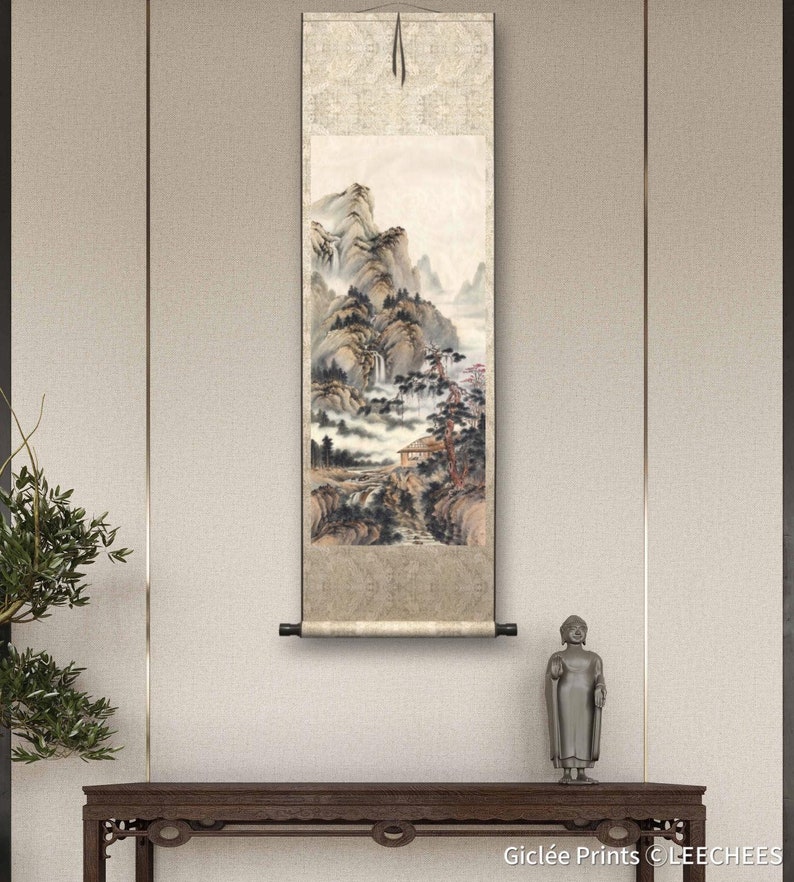 Lofty Shan Shui Art, Cascading Mountains, Misty Waterfalls, Chinese ...