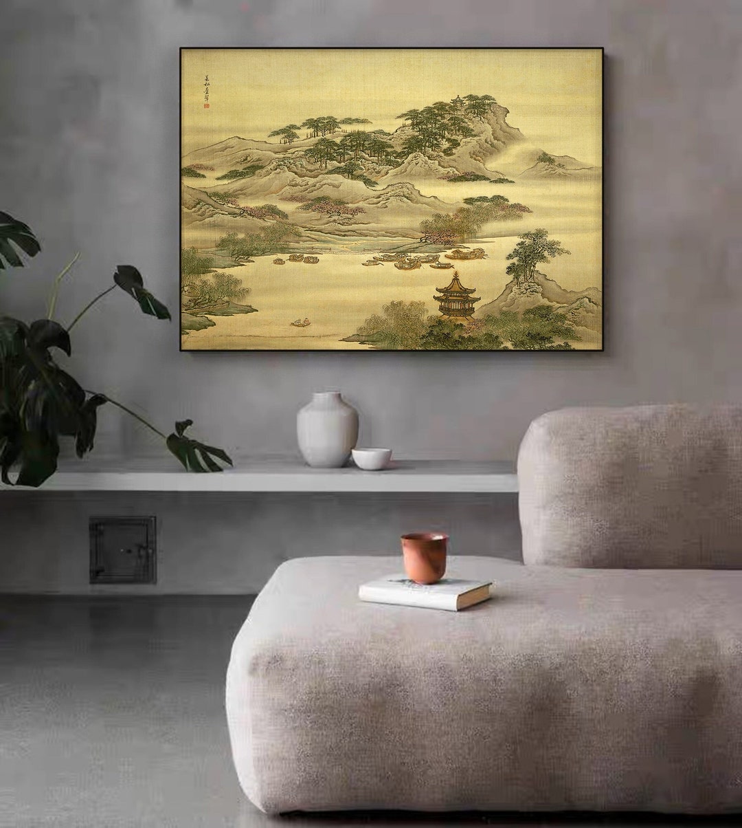 Layered Greenery of Countless Pine Trees, Qing Dynasty Meticulous ...