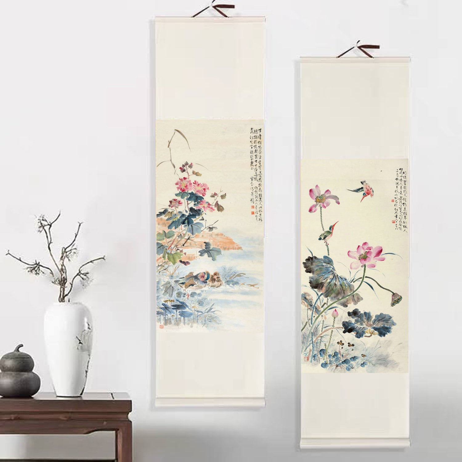 Chinese Bird-and-flower Painting High Quality Print, Boneless Flowers ...