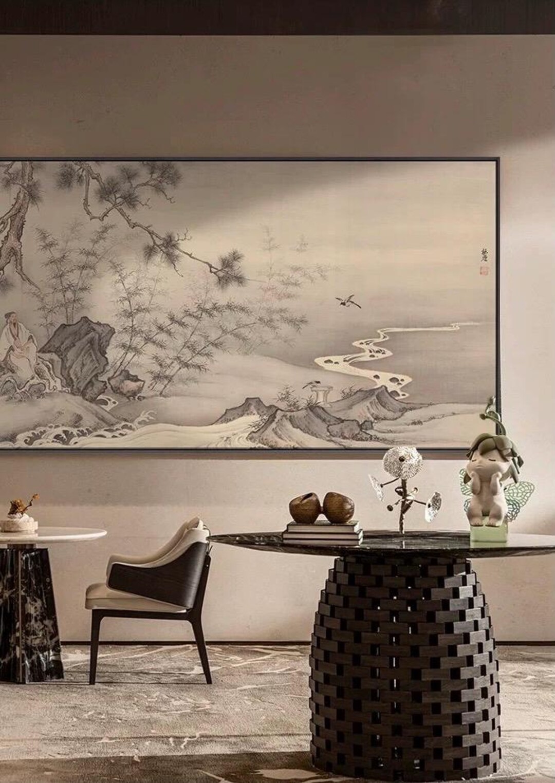 Chinese Literati Landscape Wall Art - Limited Edition Ink Wash Giclee ...