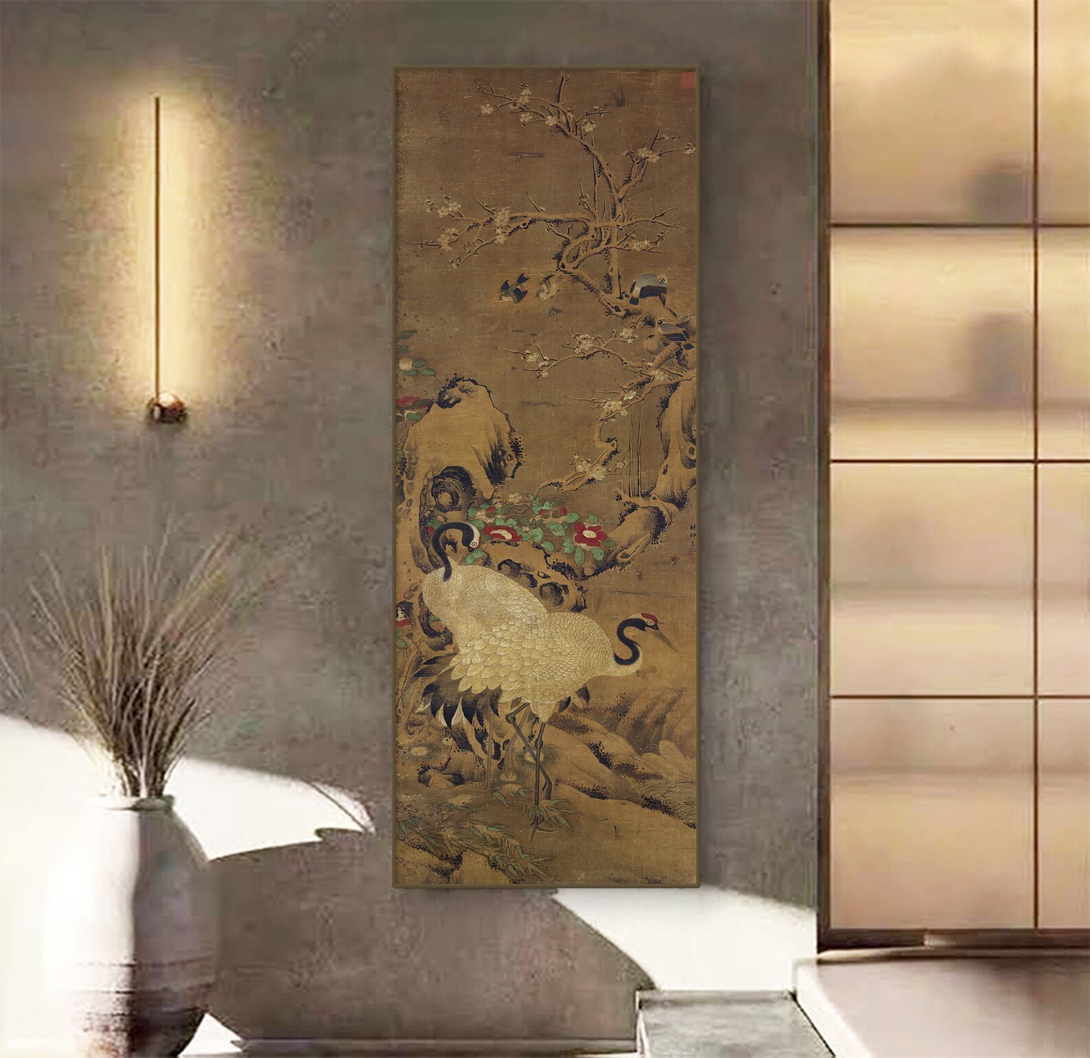 Red-crowned Crane Couple, by Lin Huang, Ming Dynasty Antique Chinese ...