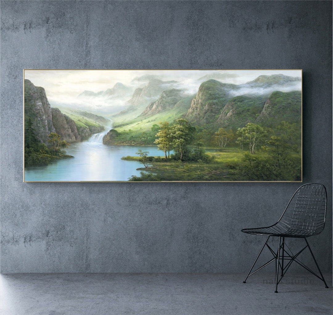Vast and Infinity Natural Landscape Art, Large Scale Horizontal Scenery ...