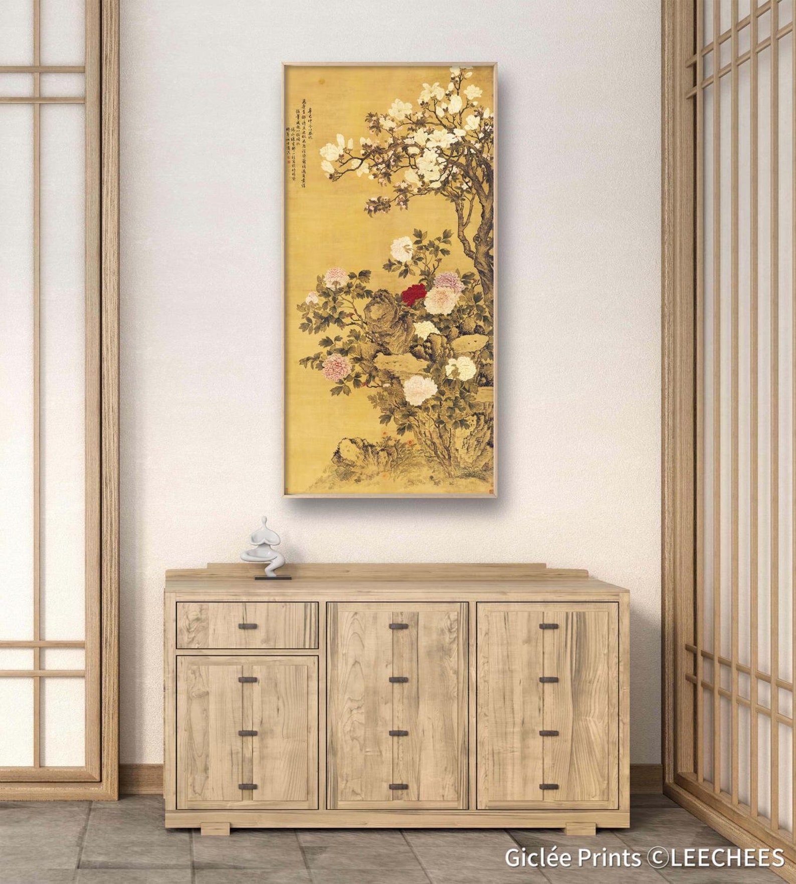 Chinese Antique Botanic Painting, Peony, Magnolia Chinese Garden, Fine ...