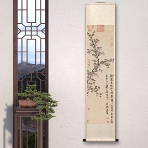 Apricot Blossoms, Minimal Xieyi Tree Flower Painting, Vertical Chinese ...