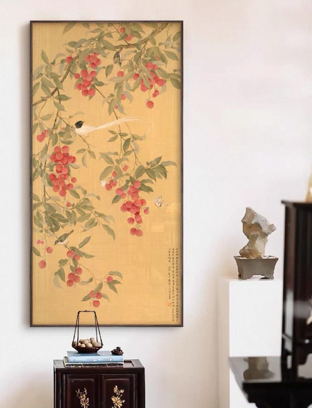 Gongbi Golden Lychee Chinese Painting Print | Giclée Ink Art | Elegant ...