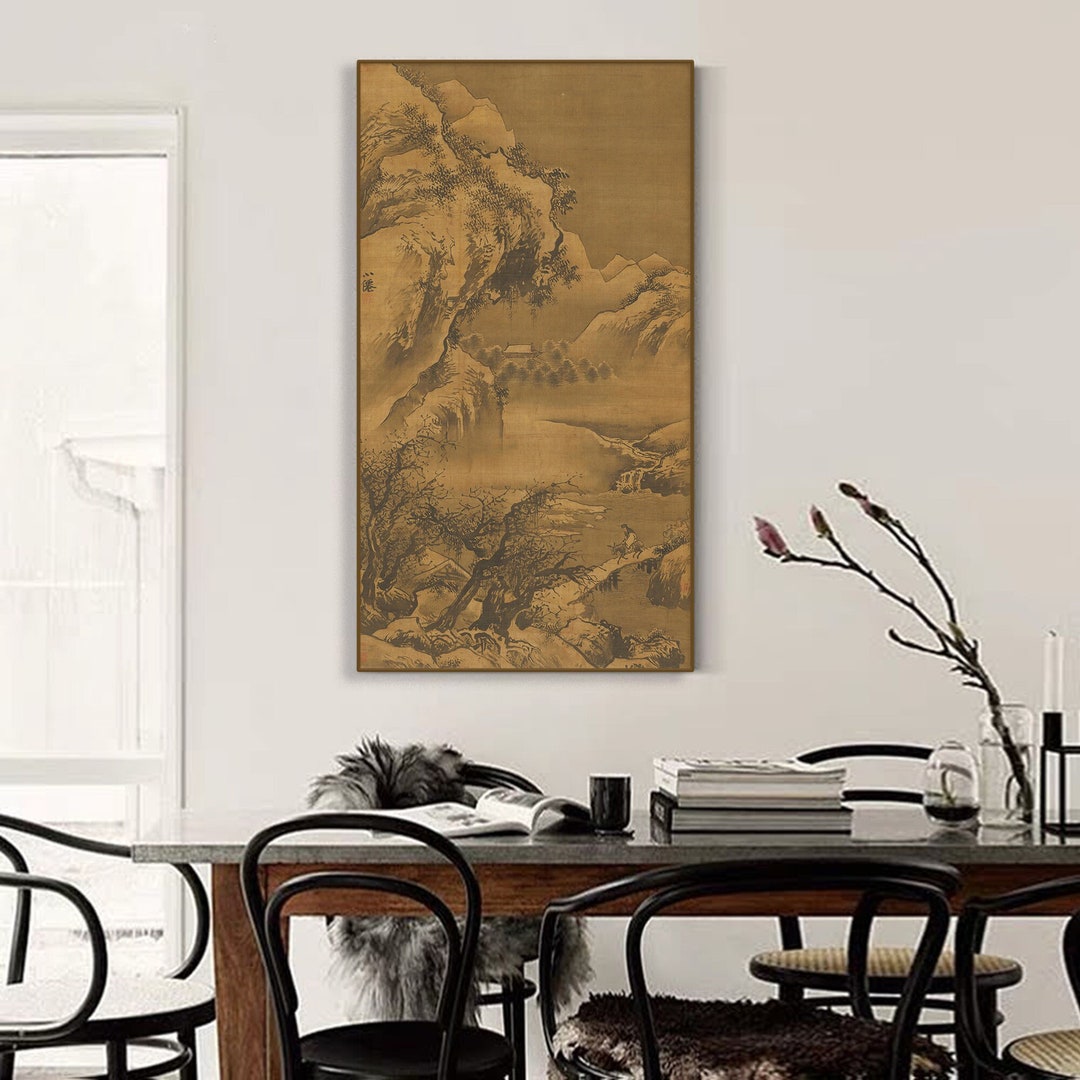 Chinese Ancient Landscape Painting, Large Size Vertical East Asian ...