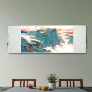 Five Sacred Mountains, Tallest Peak Mount Tai Painting, Extra Large ...