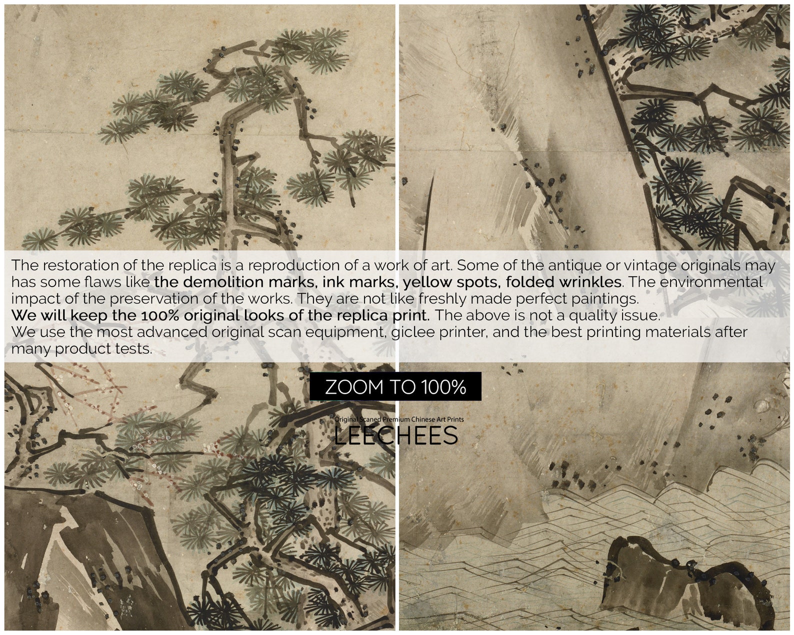 East Asian Minimal Shan Shui Painting, Large Landscape Wall Mural ...