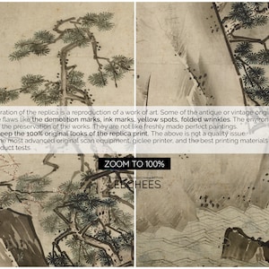 Japanese Minimal Literati Landscape Painting, East Asian Wall Décor ...