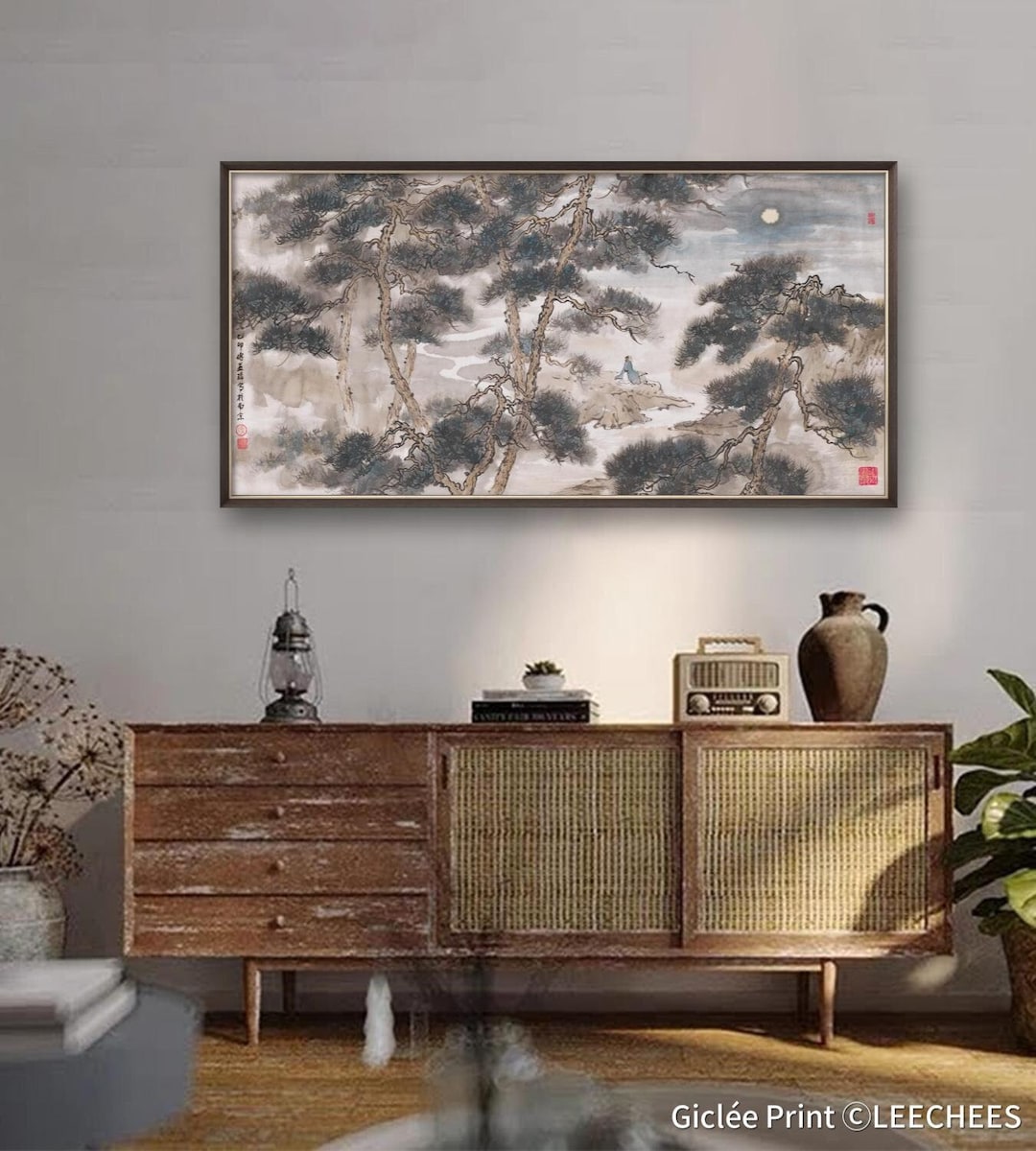 Listening to the Soughing Wind in the Pine Forest, Chinese Pine Brush ...