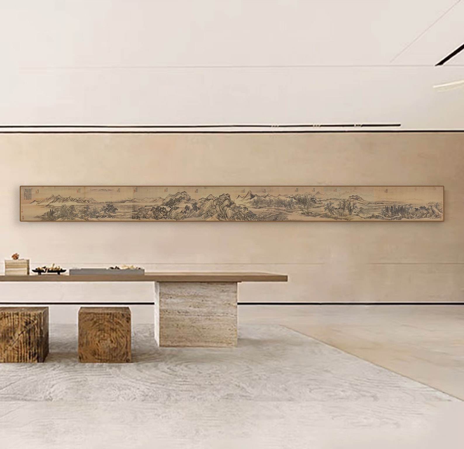 Long Scroll of Chinese Landscape Painting, Wang Hui, Well-know Ancient ...