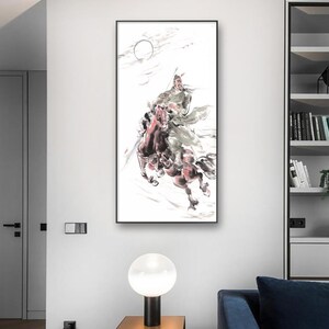 Portrait of the Fierce General - Guan Yu and His War Horse, Chinese Ink ...