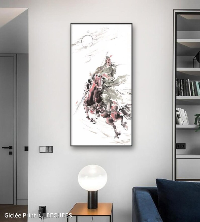 Portrait of the Fierce General - Guan Yu and His War Horse, Chinese Ink ...